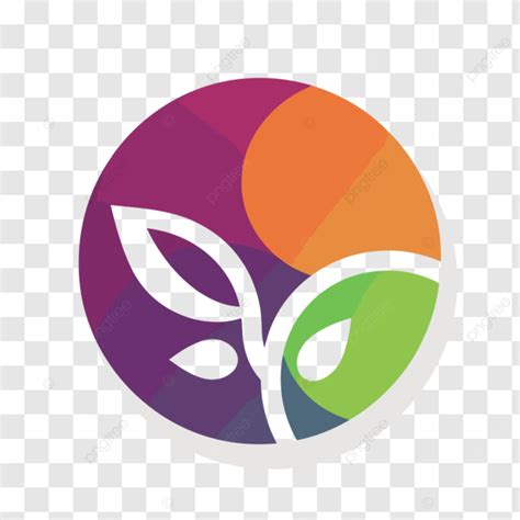 Colorful Circle With A Leaf Shape Icon Vector A Simplistic Colorful Icon Of Organic On A White