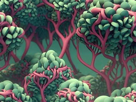 Premium Photo Seamless Botanical Pattern With Beautiful Tree Digital Paper Wallpaper