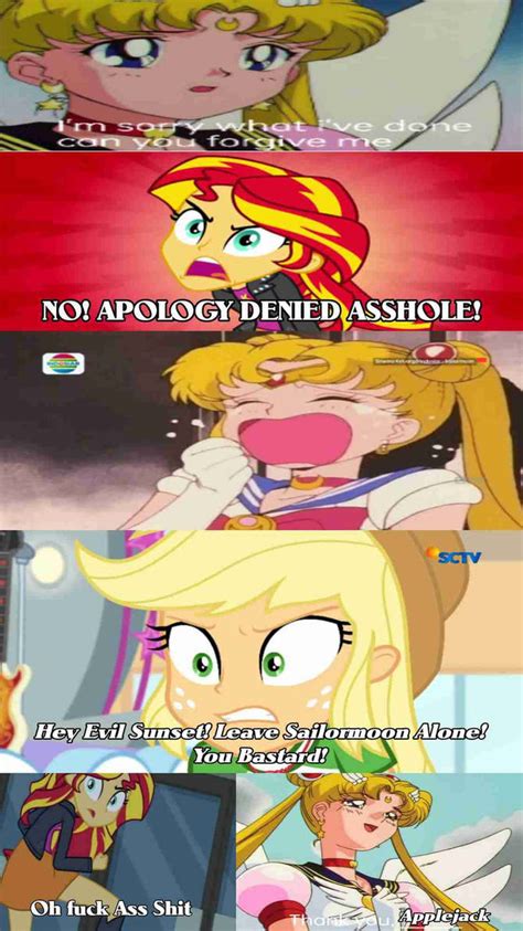 Applejack Saves Usagi From Evil Sunset By Mlpfantwi2011 On Deviantart