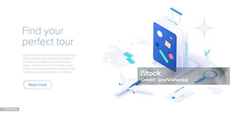 아이소메트릭 벡터 일러스트레이션에서 공기 개념으로 이동합니다 세계 비행 투어 또는 여행 주변 저렴한 항공권 검색 및 예약 서비스 웹 사이트 레이아웃 또는 웹 배너 템플릿