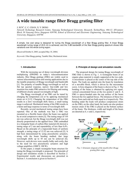 Pdf A Wide Tunable Range Fiber Bragg Grating Filter