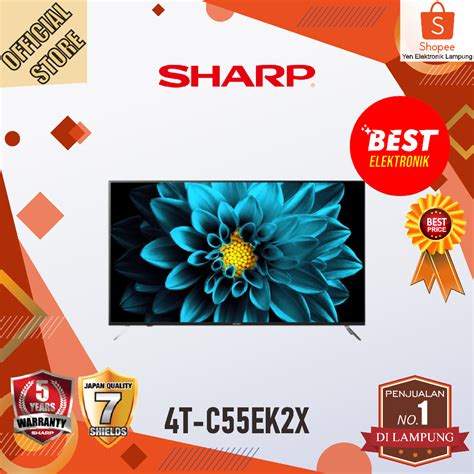 Jual Tv Sharp 4t C55ek2x Android Led 55 Inch 4k Uhd Frameless Garansi Resmi Shopee Indonesia