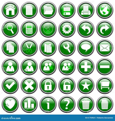Green Round Web Buttons Stock Illustration Illustration Of Application Globe