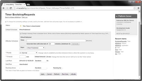 create and run timers outsystems 10 documentation