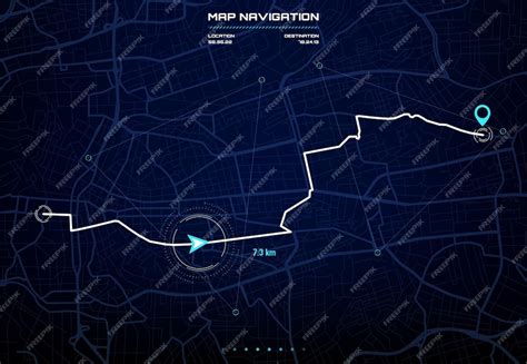 Premium Vector Route Dashboard With City Map Navigation Interface Car Gps Navigator Screen