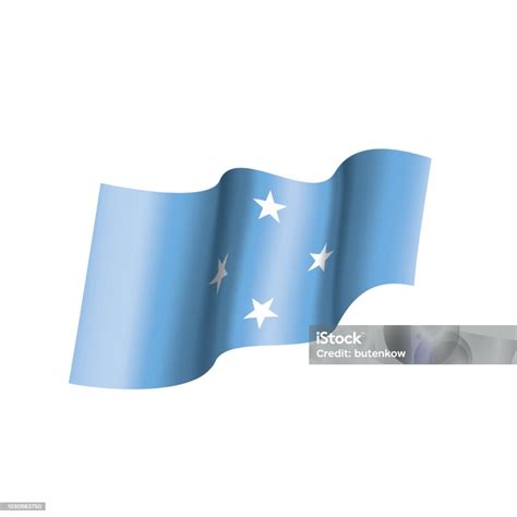 페더레이션된 상태 미크로네시아 플래그 흰색 배경 벡터 일러스트 레이 션 0명에 대한 스톡 벡터 아트 및 기타 이미지 0명 3차원 형태 국가 Istock
