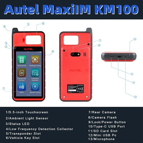 Autel Maxiim Km100 Key Fob Programmer Immobilizer Tool With Bluetooth