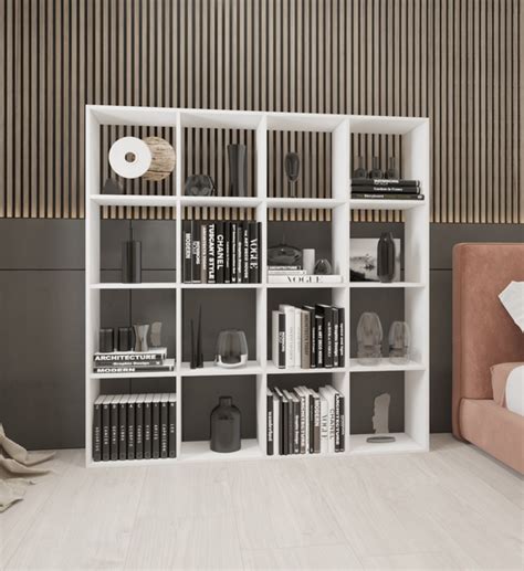 Стеллаж полка разделитель комнаты на 16 ячеек для книг игрушек сувениров 1424х1430х290 мм Белый