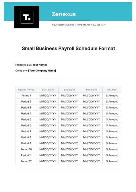 Free Payroll Schedule Templates Editable And Printable