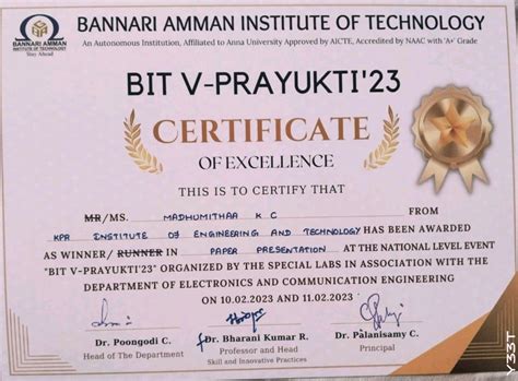 Madhumithaa K C On Linkedin Participated In Paper Presentation In Ntional Level Event Conducted By…