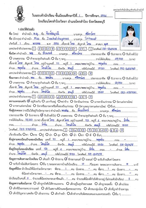 ตัวอย่างการกรอกข กลุ่มบริหารวิชาการ โรงเรียนโคกสำโรงวิทยา