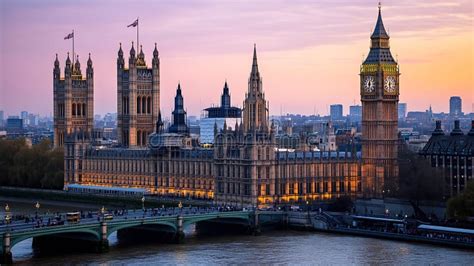 Generative Ai London Skyline At Dusk With Big Ben Houses Of Parliament