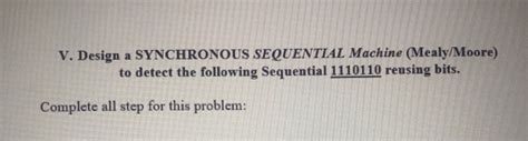 solved v design a synchronous sequential machine