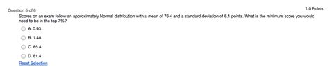 Solved Scores On An Exam Follow An Approximately Normal
