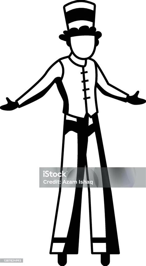 모코 점비 벡터 아이콘 디자인 서커스 캐릭터 기호 카니발 연기자 사인 페스티벌 극단 스톡 일러스트레이션 스틸 워커 컨셉 고대의에 대한 스톡 벡터 아트 및 기타 이미지