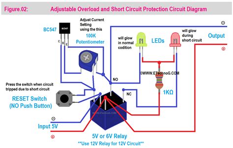 Simple Overload And Short Circuit Protection Circuit Diagram Etechnog