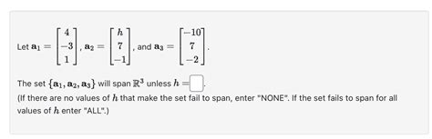 Solved Let A1 431 A2 H71 And A3 1072 The Chegg Com