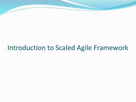 Introduction To Scaled Agile Framework