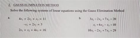 solved solve the following system of linear equations using