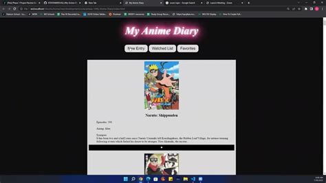 My Anime Dairy Flatiron School Phase 1 Project Youtube