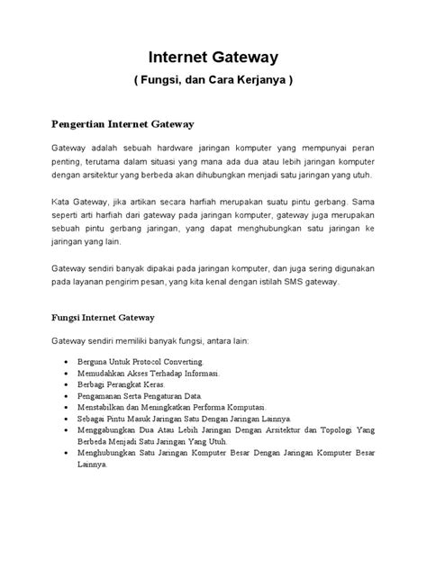 Internet Gateway Pdf