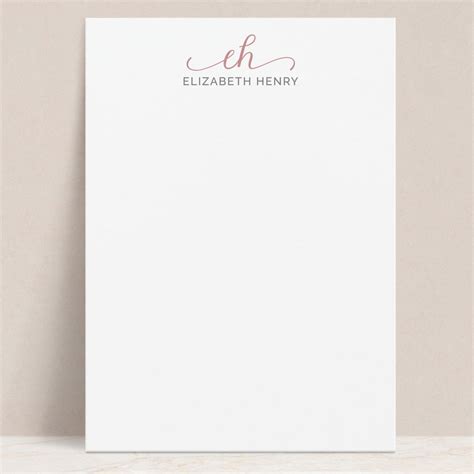 Personalized Monogram Notepad 2 Letter Monogrammed Stationery With Custom Name Monogram Gift