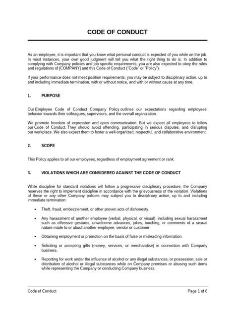 Code Of Conduct D13318 Pdf Employment Sexual Harassment