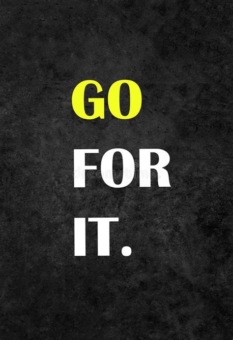 Go For It Typography Motivational Poster Stock Illustration