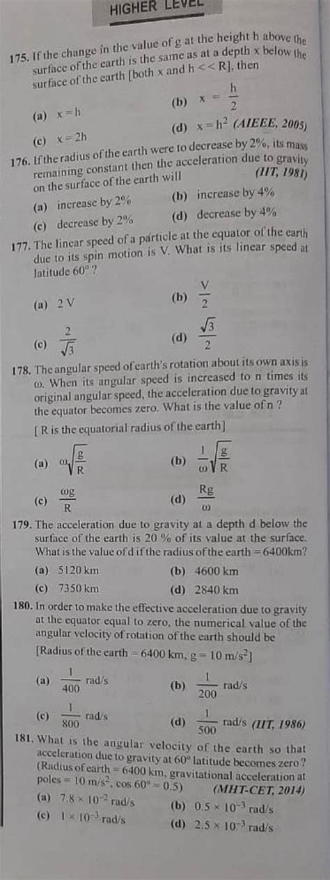 The Angular Speed Of Earths Rotation About Its Own Axis Is ω When Its A