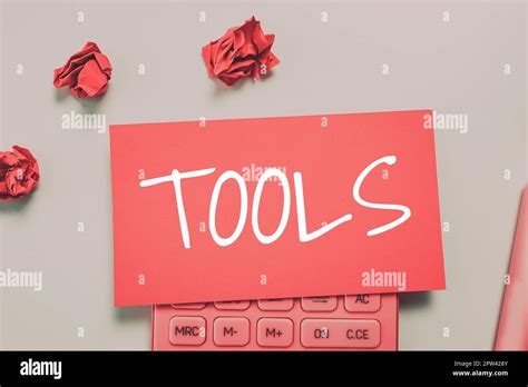 Text Showing Inspiration Tools Word Written On Device Implement Like