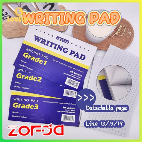 10pcs 80sheets Zofda Writing Pad High Grade Bond Paper Grade 1 2 3 4 Paper Intermediate Shopee
