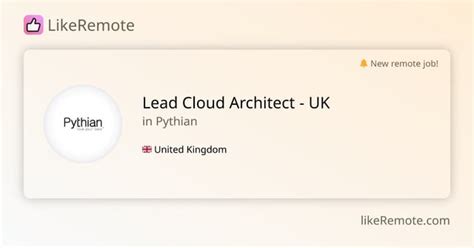 📩 Lead Cloud Architect Uk At 🏢 Pythian 📍remote Job In 🇬🇧 United Kingdom Rlikeremote