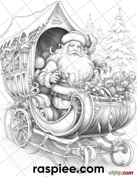 تلوين للأطفال بابا نويل وعربته منتدى الفرح المسيحى