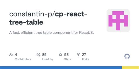 Github Constantin Pcp React Tree Table A Fast Efficient Tree Table