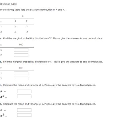 Solved Exercise 7431 The Following Table Lists The