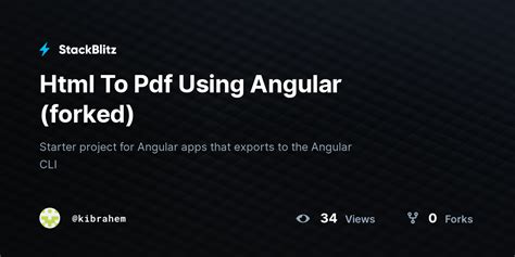Html To Pdf Using Angular Forked StackBlitz