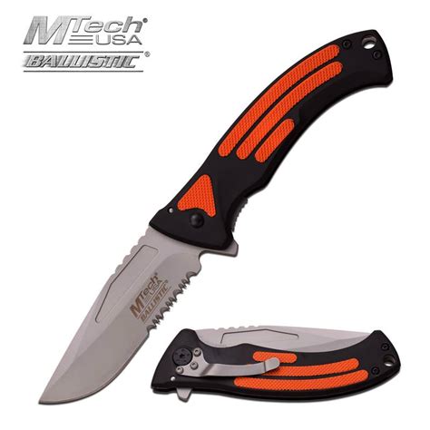 Mtech Usa Ballistic Action Spring Assisted Knife Black Orang