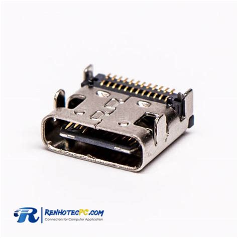 USB Type C Female Connector Right Angled SMT For PCB Mount Renhotecpc Com