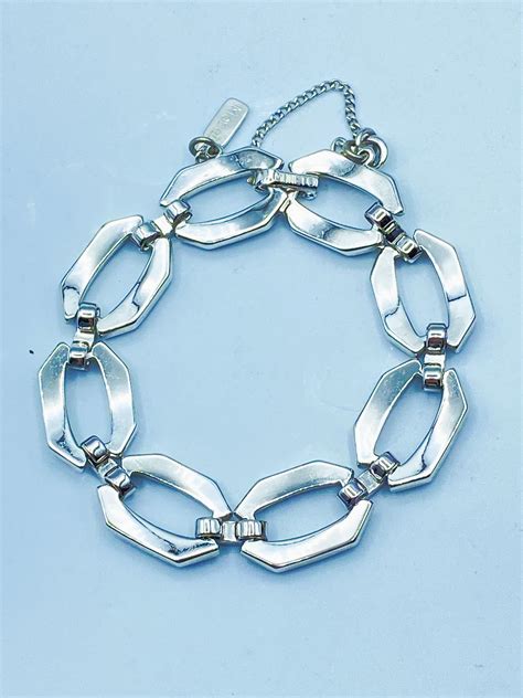 Vintage Monet Bracelet 70s Monet Bracelet Monet Silver Tone Etsy