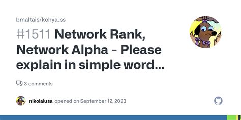 Network Rank Network Alpha Please Explain In Simple Words If Anyone Knows · Issue 1511
