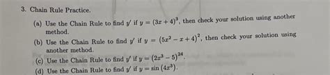 Solved 3. Chain Rule Practice. (a) Use the Chain Rule to | Chegg.com