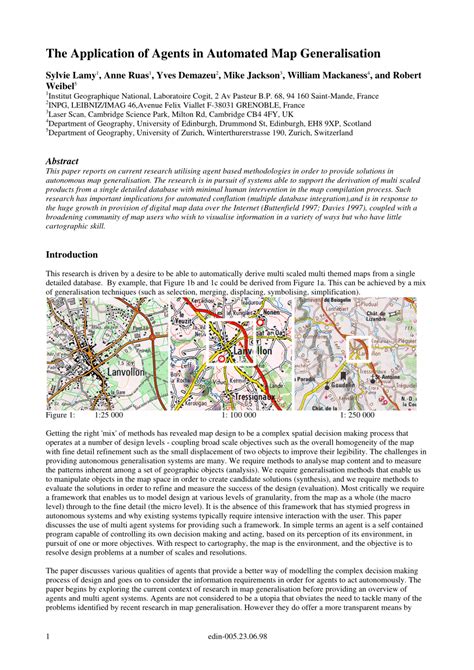 Pdf The Application Of Agents In Automated Map Generalisation