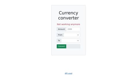 Bootstrap 5 Currency Converter