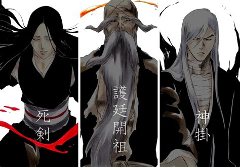 Unohana Retsu Ukitake Juushirou And Yamamoto Genryuusai Shigekuni