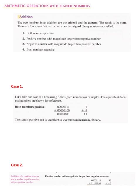 Lesson 4 Arithmetic Operation With Signed Number Pdf