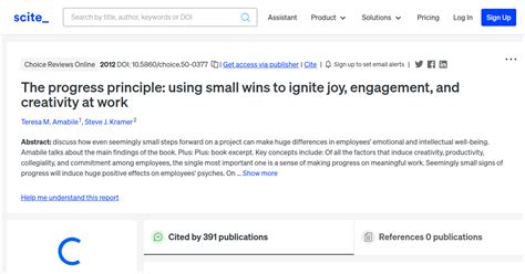 The Progress Principle Using Small Wins To Ignite Joy Engagement And