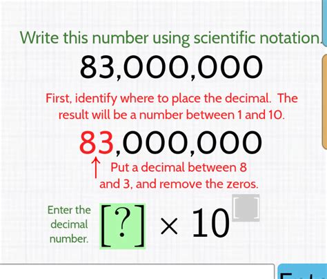 solved write this number using scientific notation 83 000 000 first identify where to place