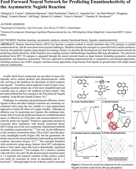Feed Forward Neural Network For Predicting Enantioselectivity Of The Asymmetric Negishi Reaction