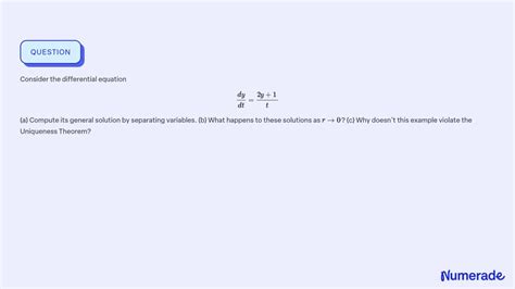 solved consider the differential equation d y d t 2 y 1 t a
