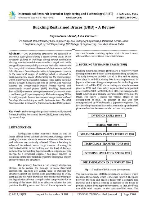 Buckling Restrained Braces Brb A Review Pdf